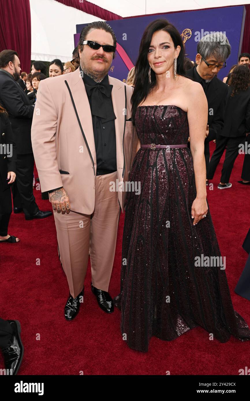 Matty Matheson, left, and Trish Spencer walk the Red Carpet at the 76th ...