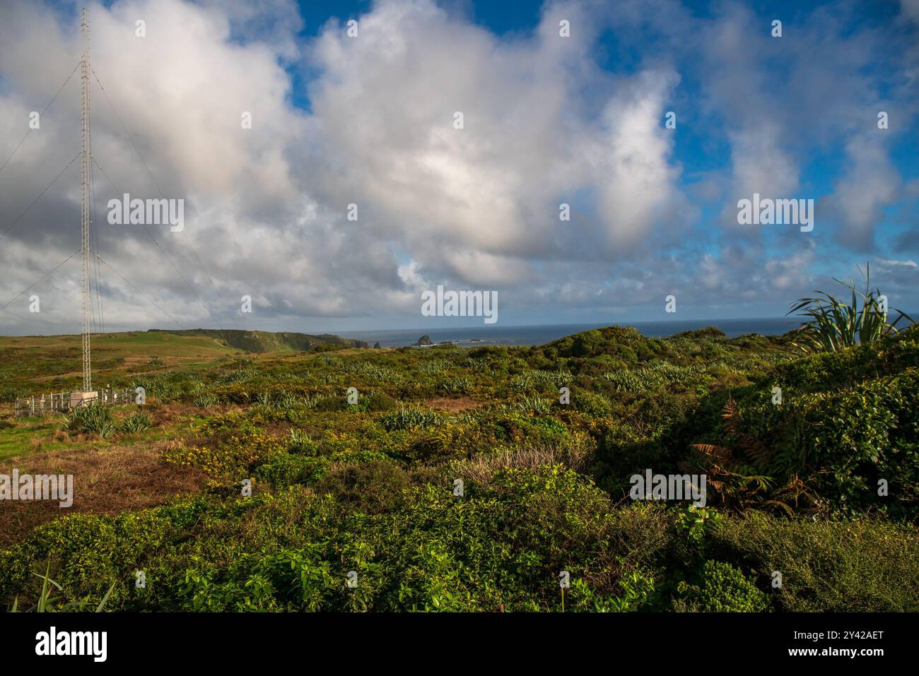 Rugged beach and costal scene on the cliffside walk by the ocean Stock ...