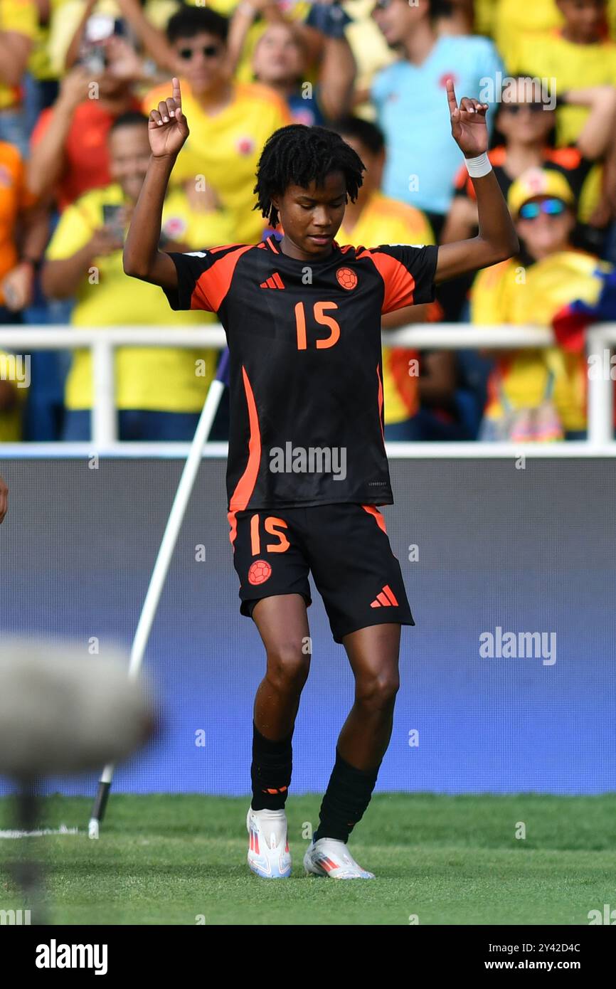 Cali, Colombia. 15th Sep, 2024. Pascual Guerrero Olympic Stadium Karla Torres of Colombia ...