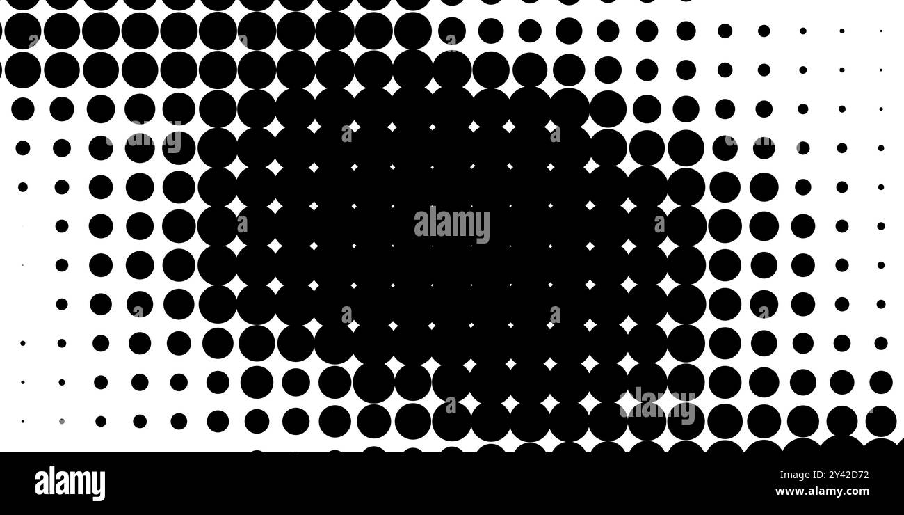 A black and white image of a circle with many dots. Vector illustration ...