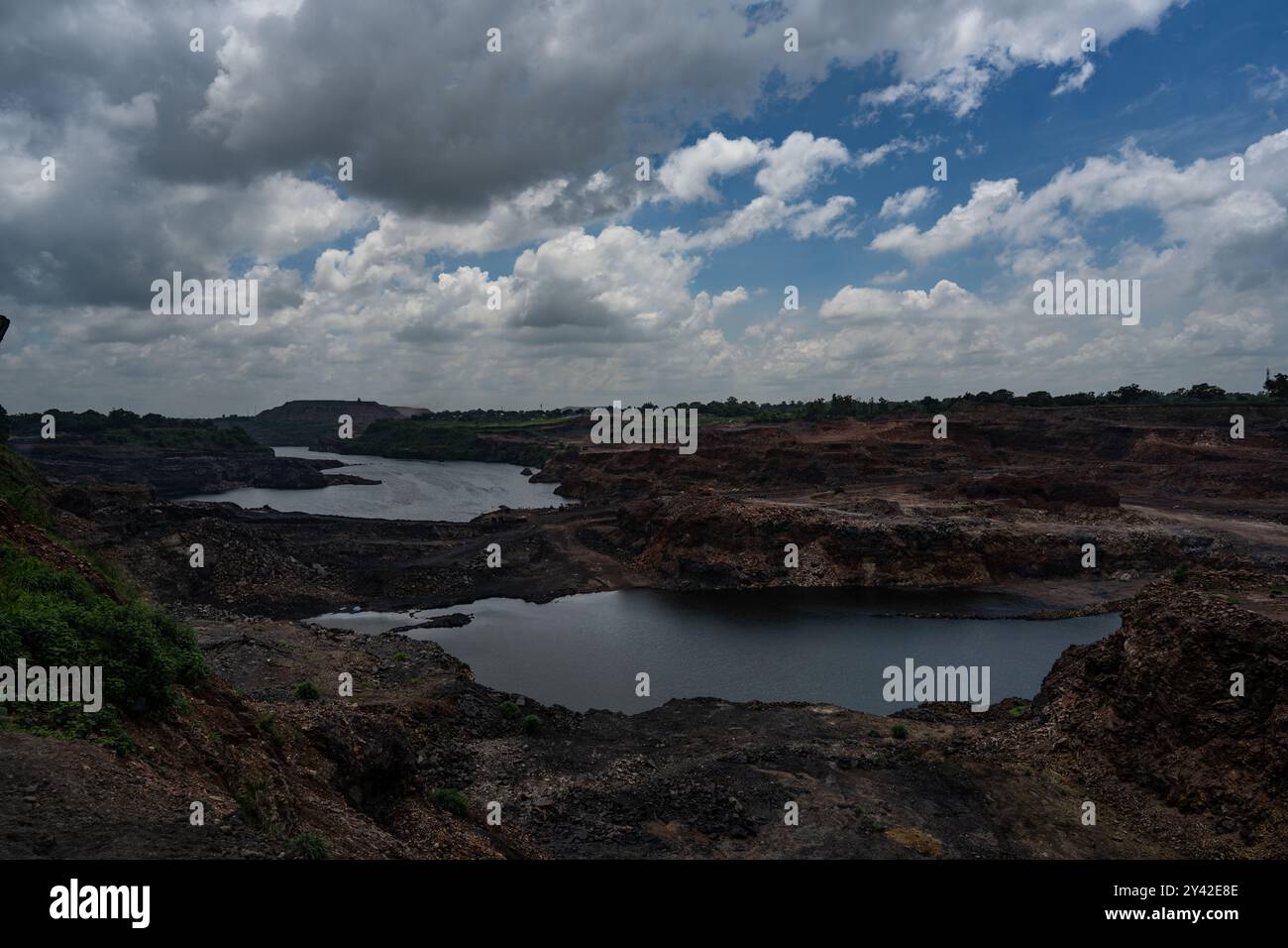 A general view of an open-cast mine, in Jharia on the outskirts of ...