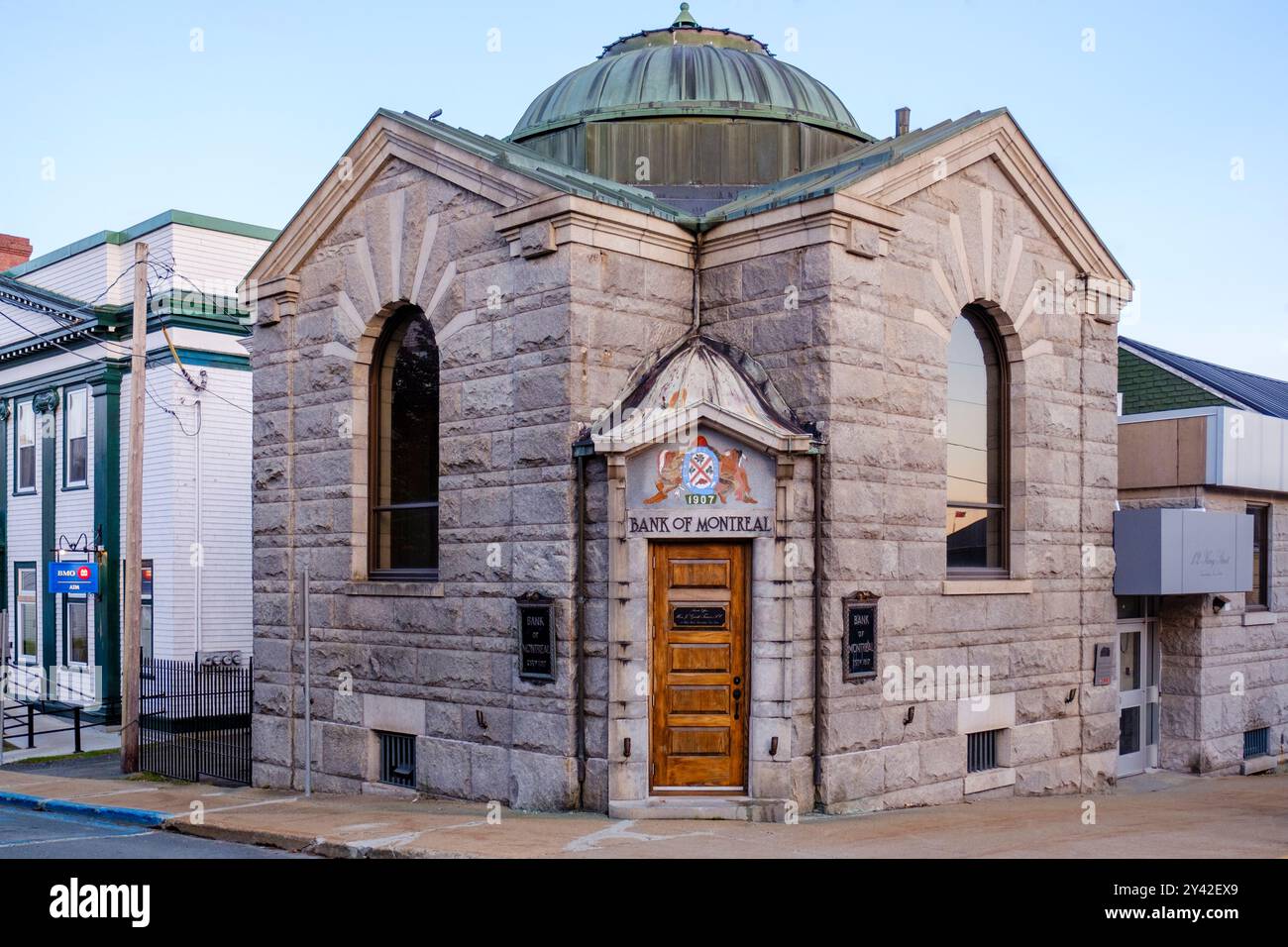 Traditional old bank, historical former Bank of Montreal branch ...