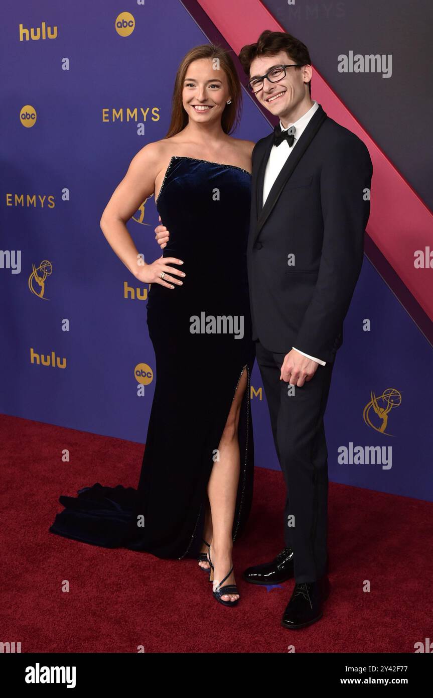 Tess McCracken, left, and Stephen Nedoroscik arrive at the 76th ...