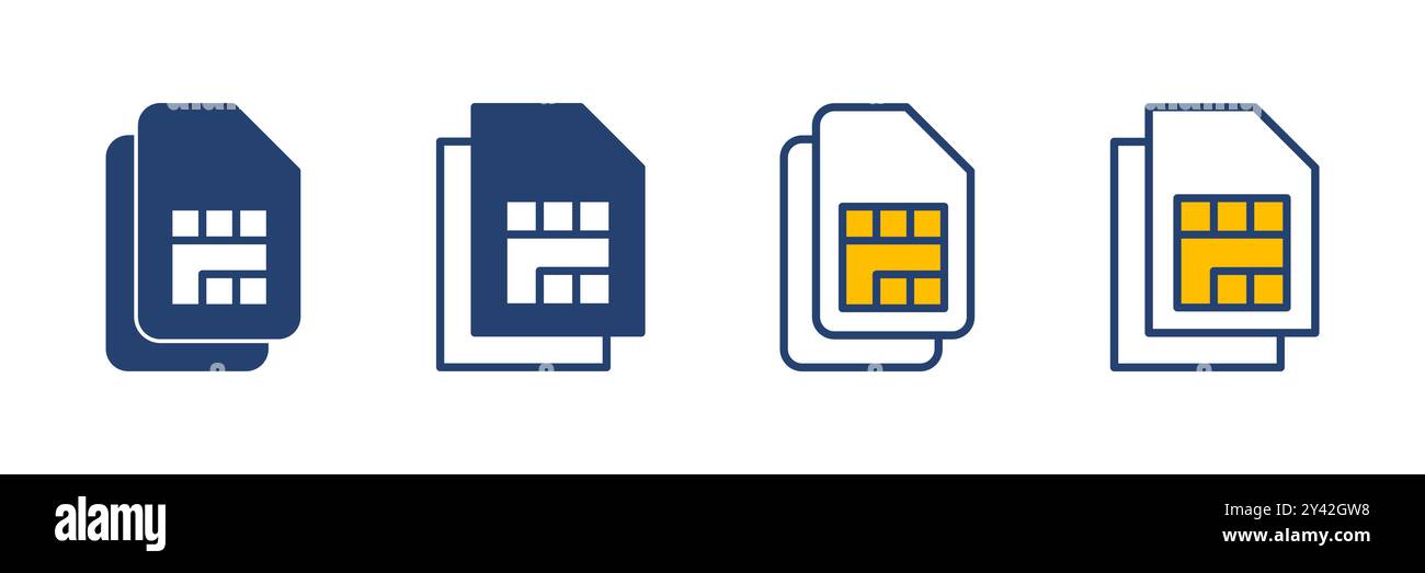 Sim card icon vector. dual sim card icon vector Stock Vector Image ...