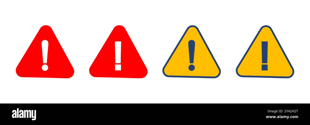 Exclamation danger sign. attention sign icon. Hazard warning attention ...