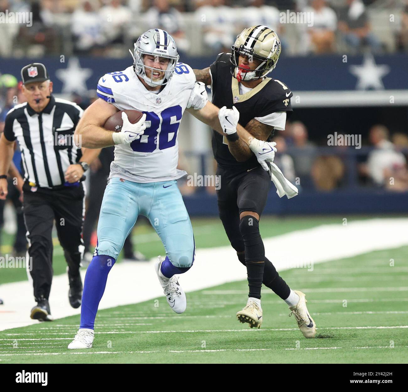 Irving, United States. 15th Sep, 2024. New Orleans Saints cornerback ...