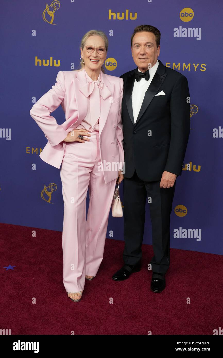 Meryl Streep and Kevin Huvane pose for a Red Carpet portrait at the ...