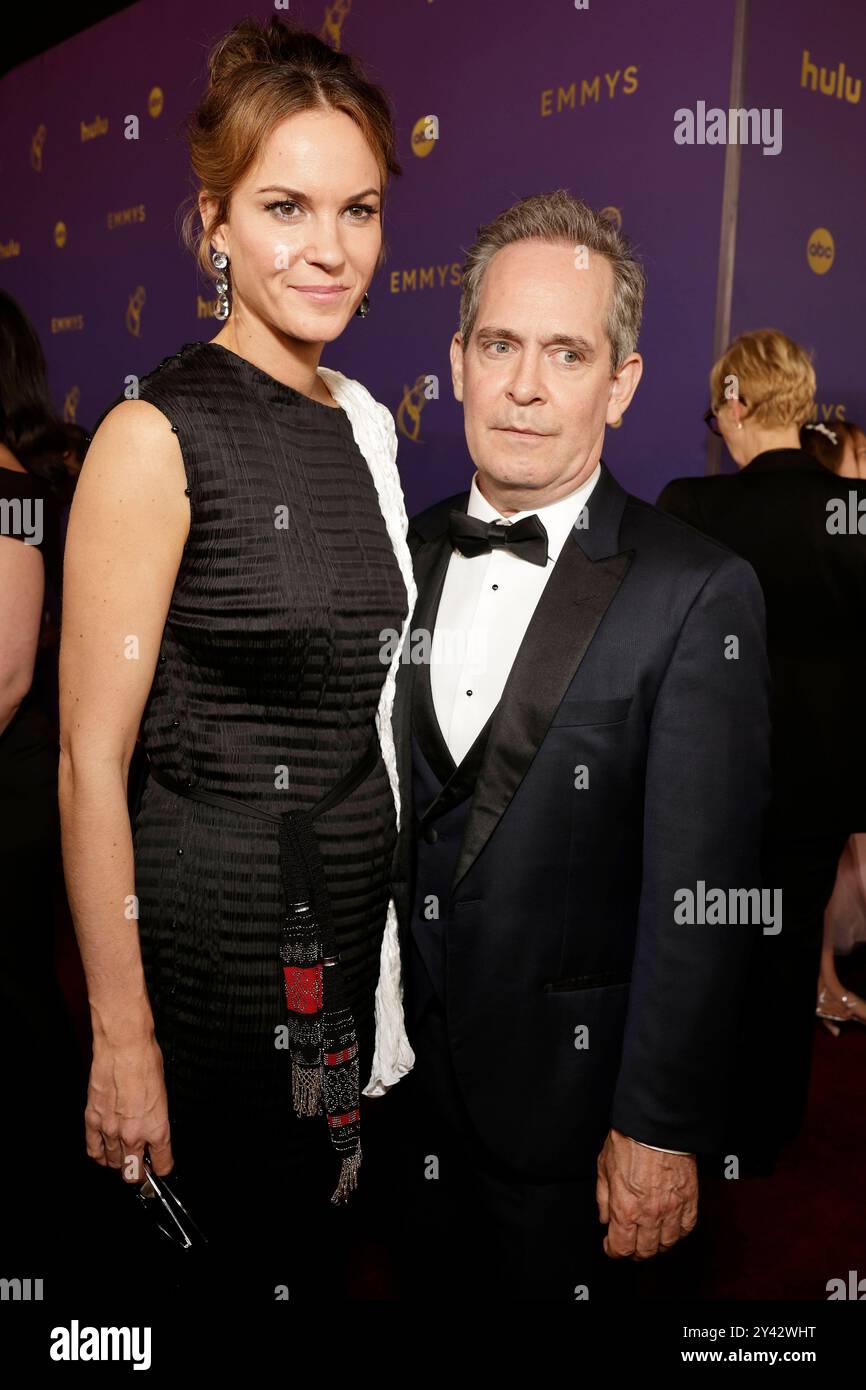 Fran Hickman and Tom Hollander walk the Red Carpet at the 76th Emmy Awards on Sunday, Sept. 15 ...