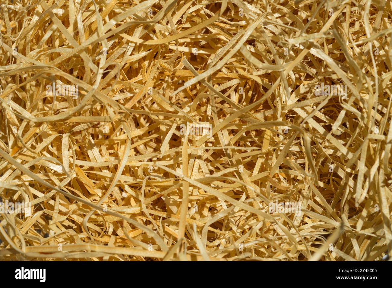 Packaging material. Straw for packing fragile items. Top view of ...