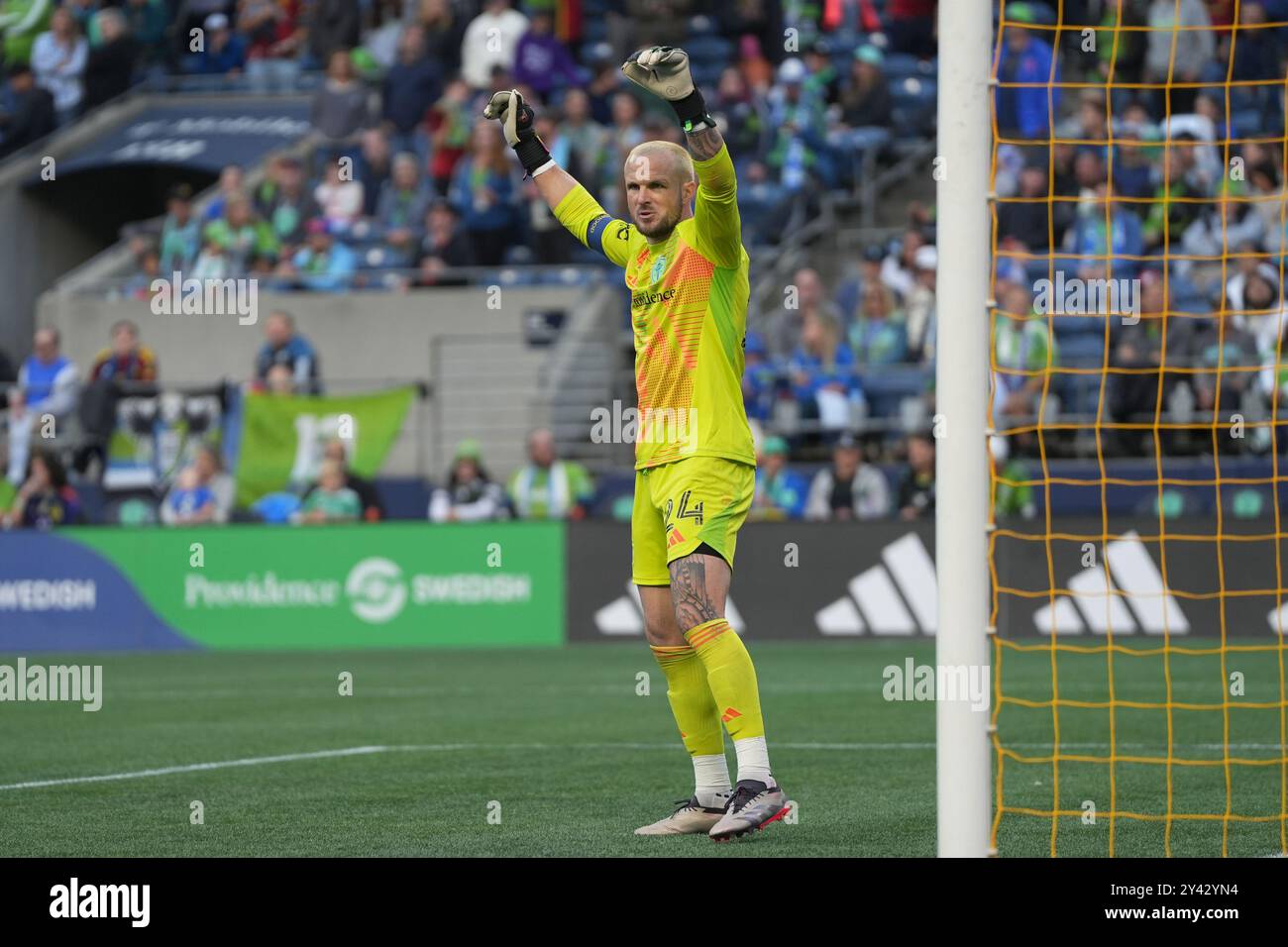 Seattle, United States. 15th Sep, 2024. Seattle Sounders goalkeeper ...