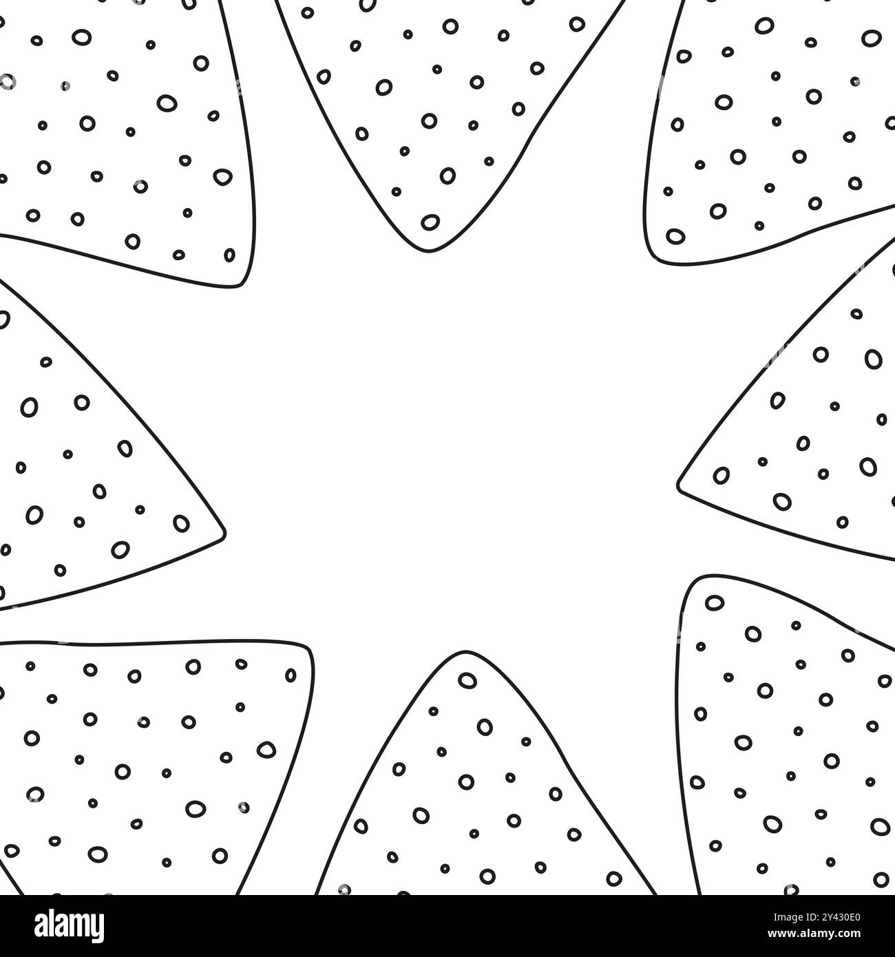 Outline tortilla chips nachos Abstract square frame border Copy space ...