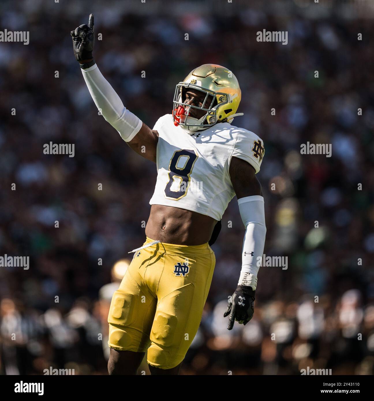 West Lafayette, Indiana, USA. 14th Sep, 2024. Notre Dame safety ADON ...