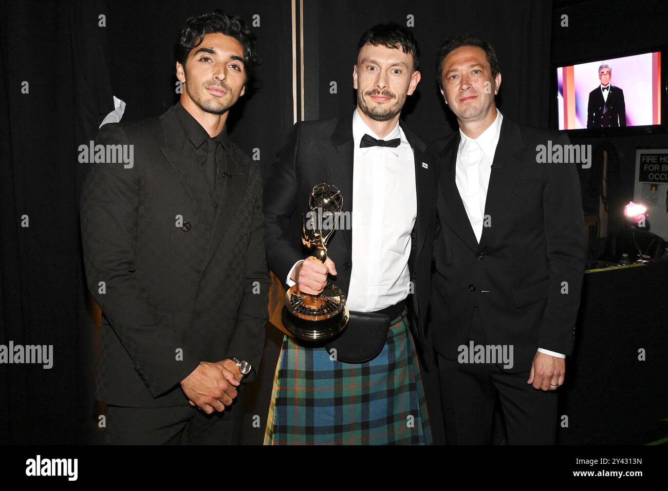 Taylor Zakhar Perez, Richard Gadd, and Ebon Moss-Bachrach backstage at ...