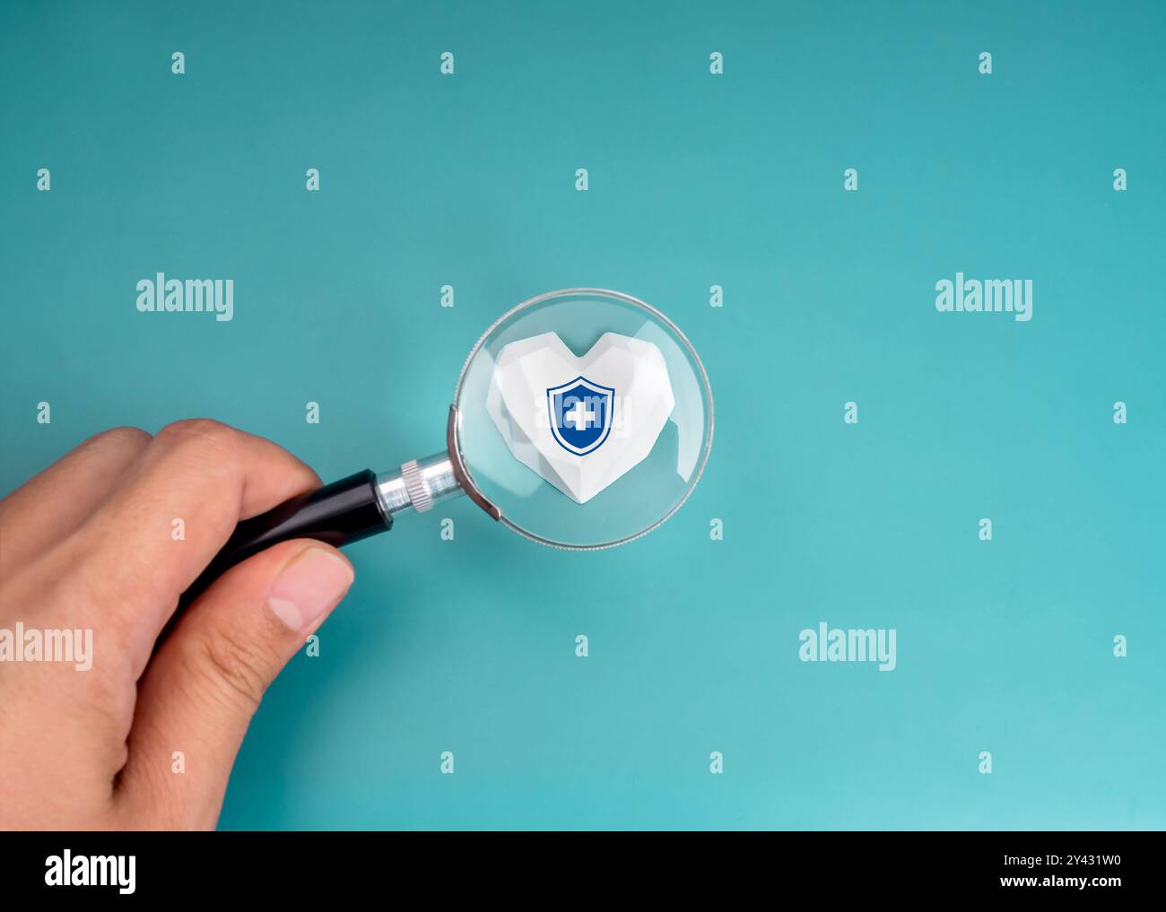 Heart medical check up, health insurance concept. Medical health shield ...