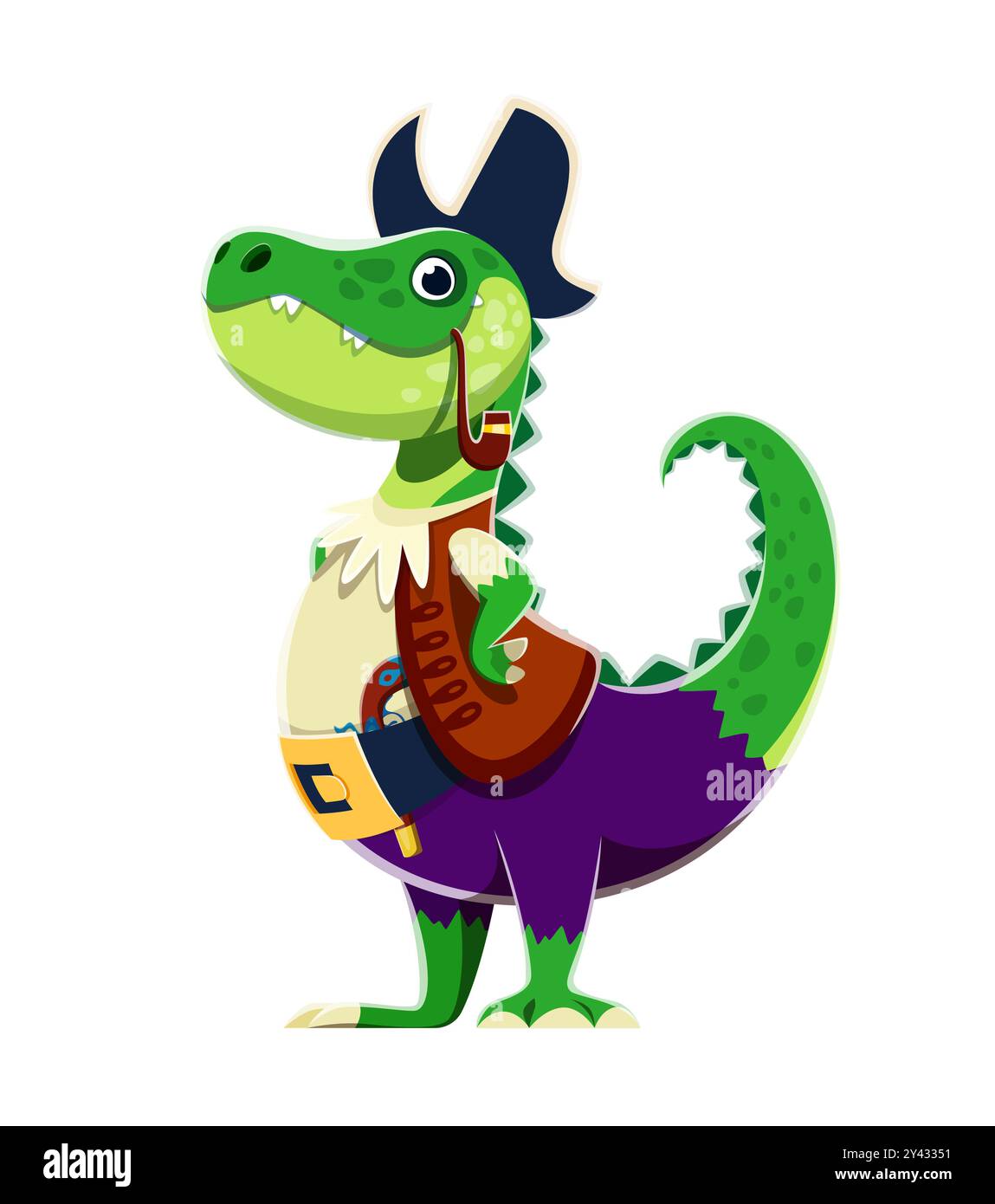 Cartoon crocodile animal pirate character. Captain or skipper croc ...