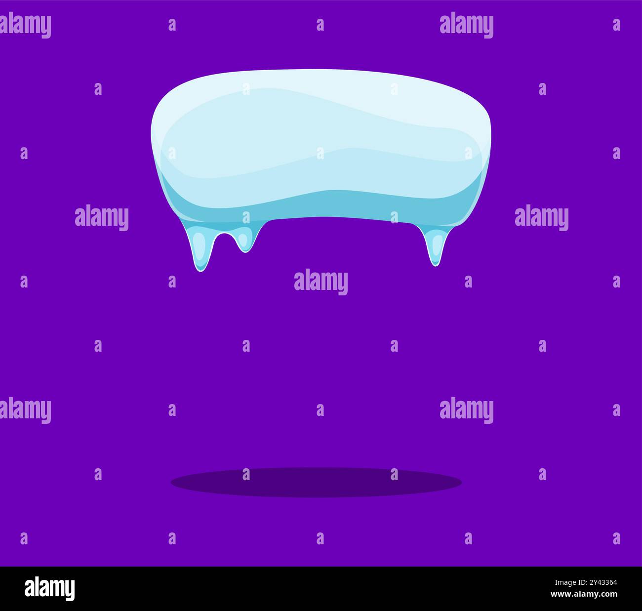 Cartoon snowy dash symbol with icicles. Merry Christmas font, xmas ...