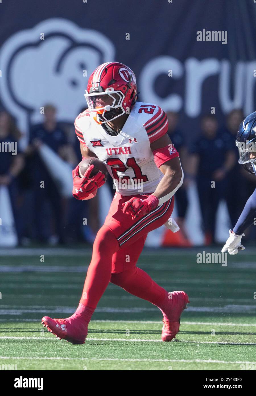 Logan UT, USA. 14th Sep, 2024. Utes running back Mike Mitchell (21) in ...