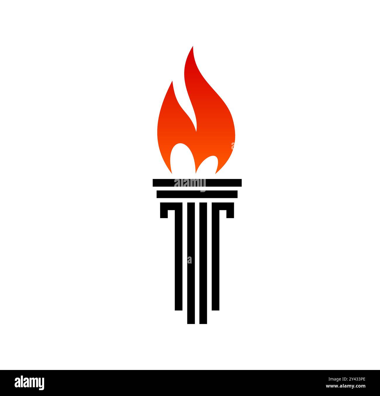 Torch flame icon. Victory and freedom, liberty and champion fire ...