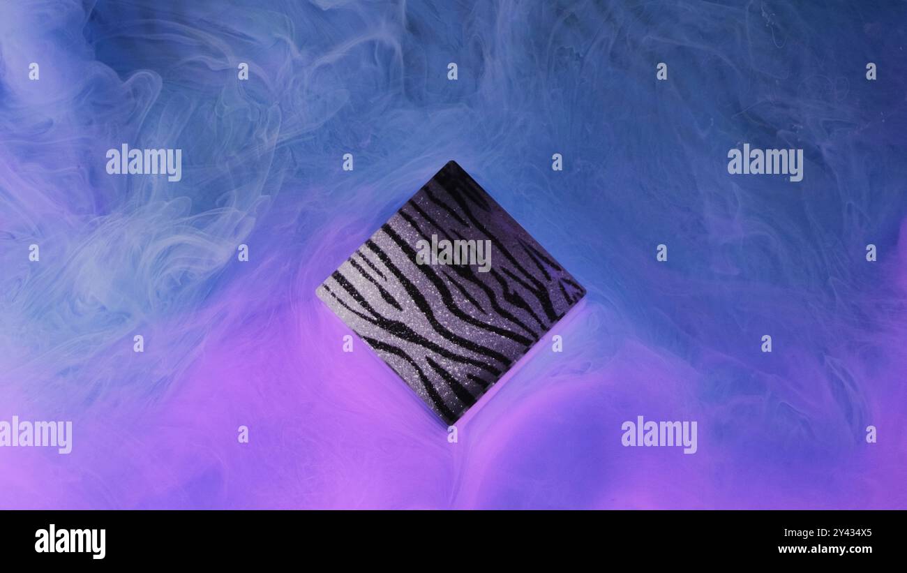 Mist flow. Water blend. Pastel neon blue purple fog mixing curve wave ...