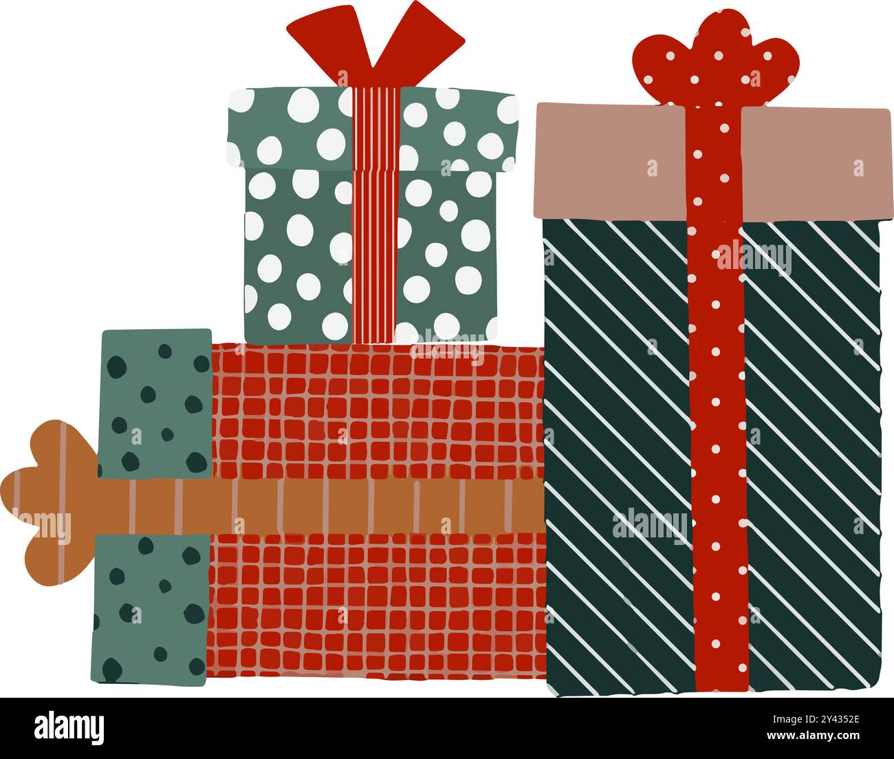 Festive gift boxes adorned with various delightful patterns, ideal for ...