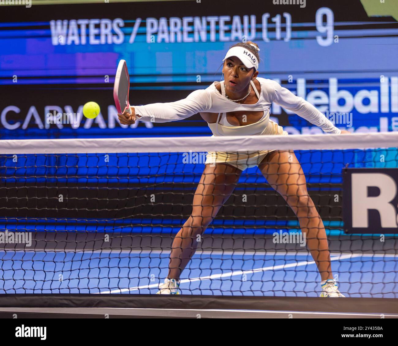 Tyra "Hurricane" Black returns the ball during the PPA Las Vegas Cup on ...