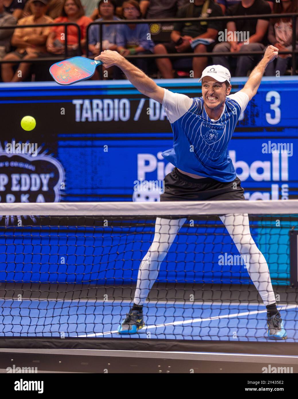 Andrei Daescu returns the ball during Men's Doubles action at the PPA ...