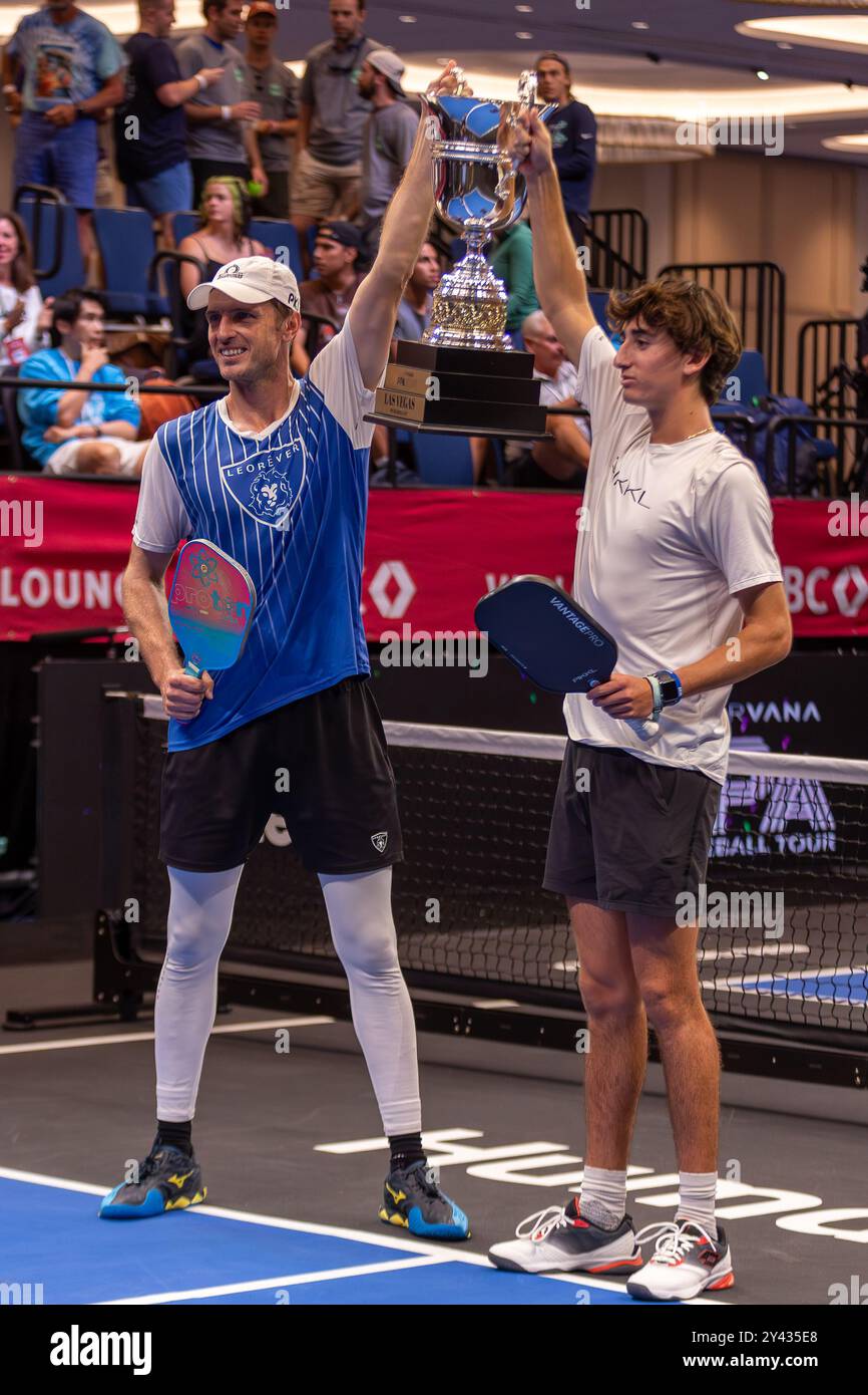 Andrei Daescu and Gabe Tardio hold the Championship Trophy for winning ...