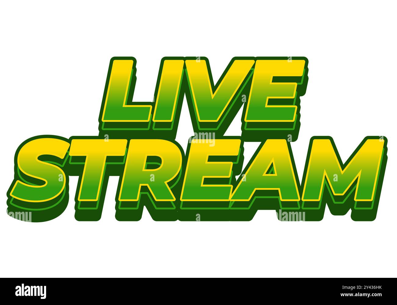 Live stream. Text effect design in 3D style with modern colors Stock ...