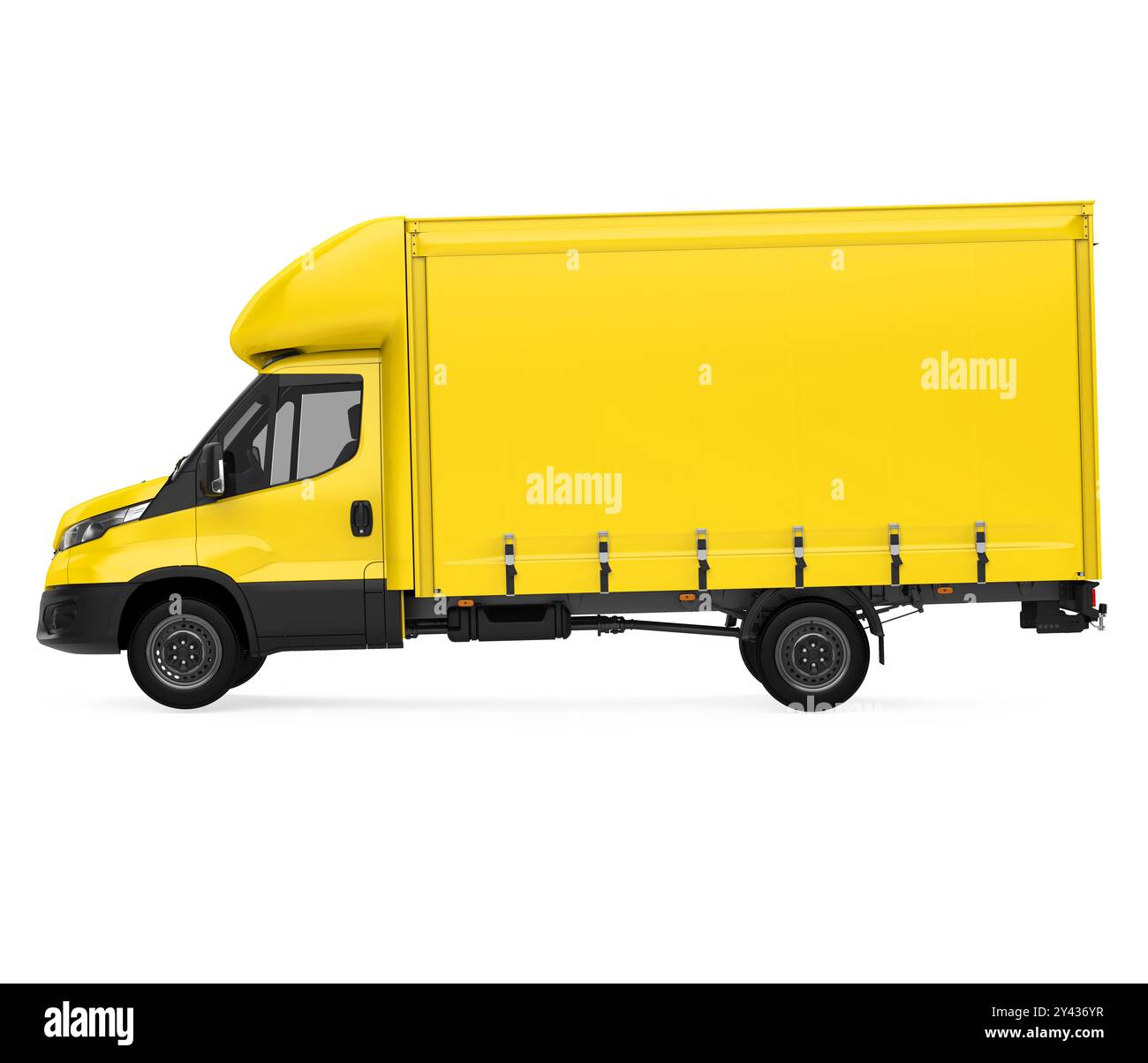 Yellow Delivery Van Isolated Stock Photo - Alamy