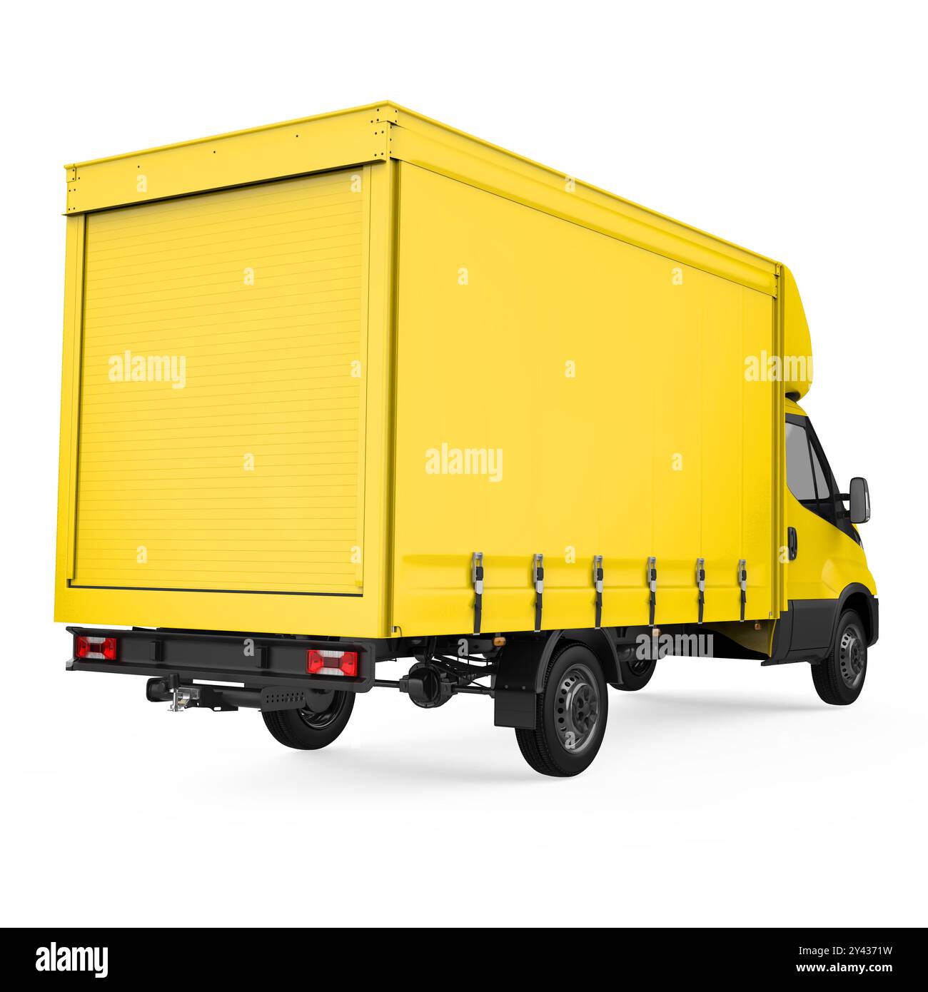Yellow Delivery Van Isolated Stock Photo - Alamy