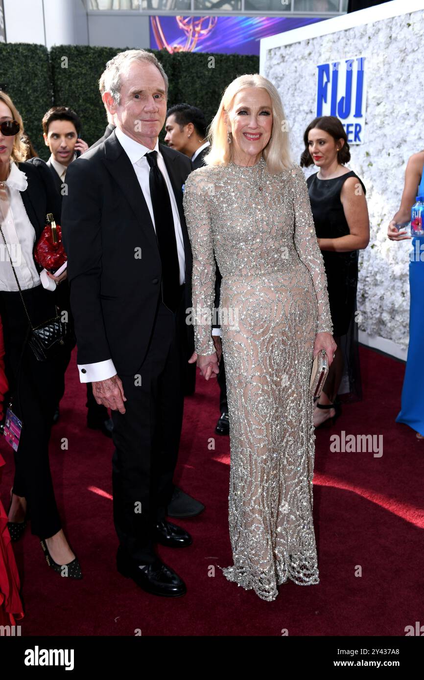 Bo Welch and Catherine O'Hara arrive at the 76th Emmy Awards with FIJI ...