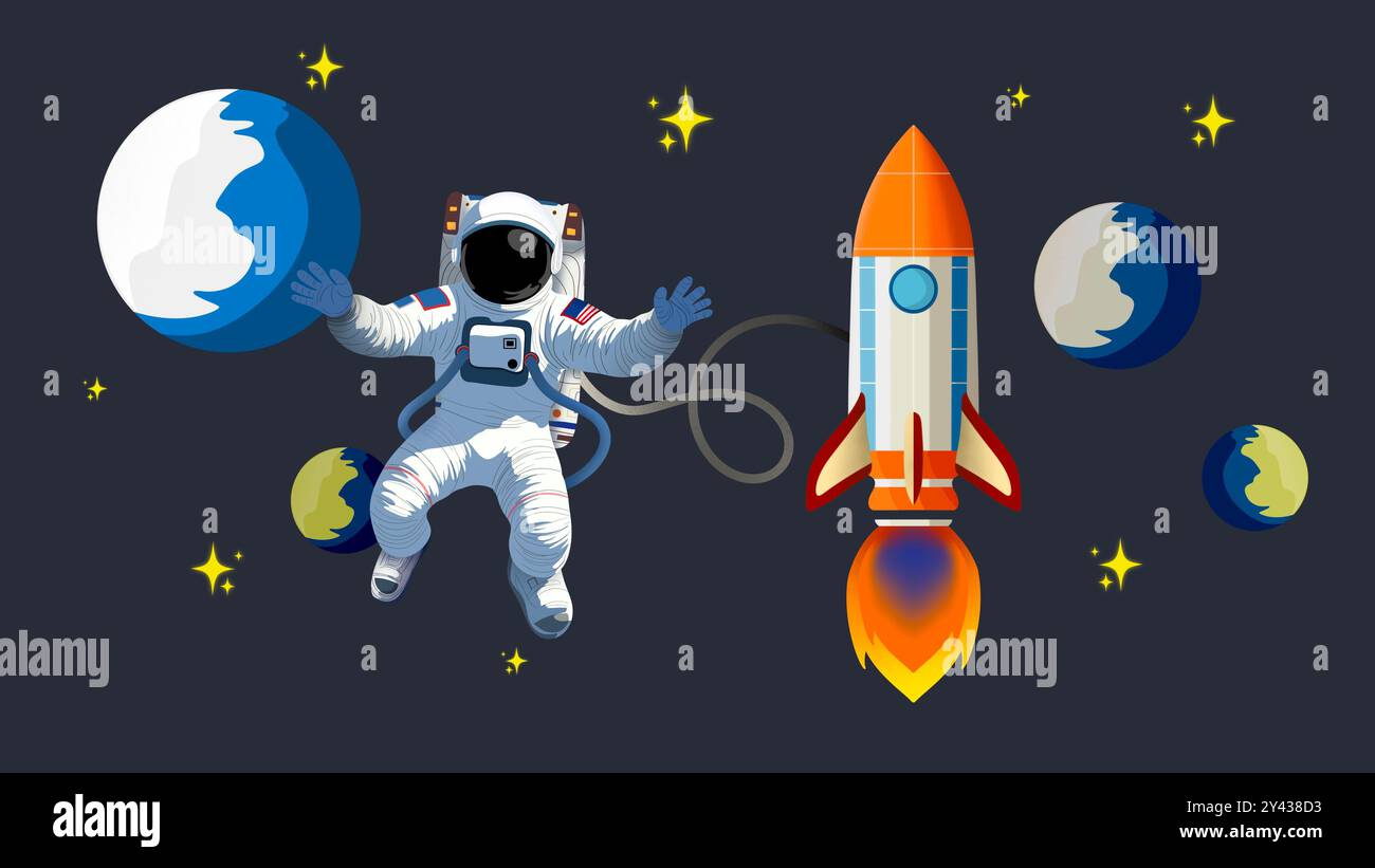 astronaut flying in space, spaceship rocket spacecraft, Space ship ...