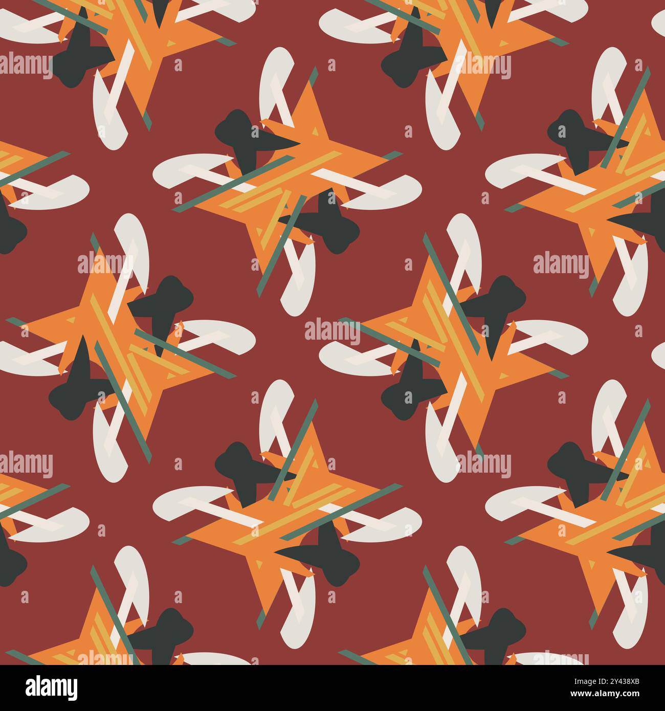 Mid century modern pattern geometric shapes vector background Stock ...