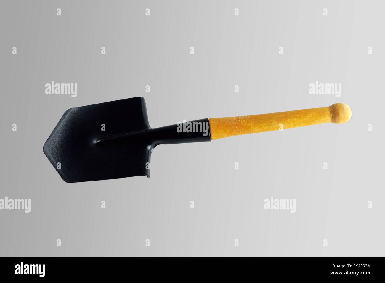 Black sapper blade. Close-up. Isolated on a gray background Stock Photo ...