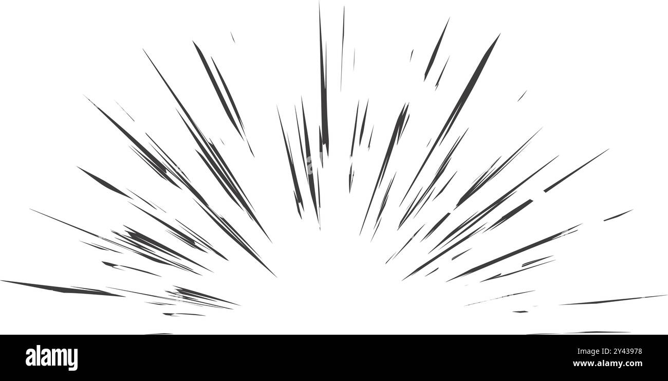 Explosion speed lines. Comic radial burst on white background. Vector ...