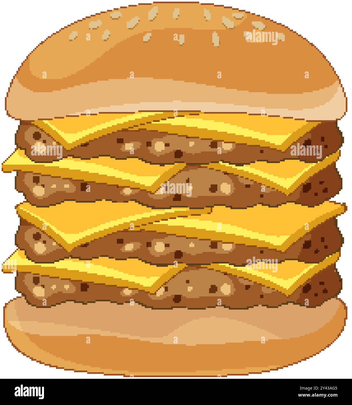 A towering cheeseburger with multiple layers Stock Vector Image & Art ...