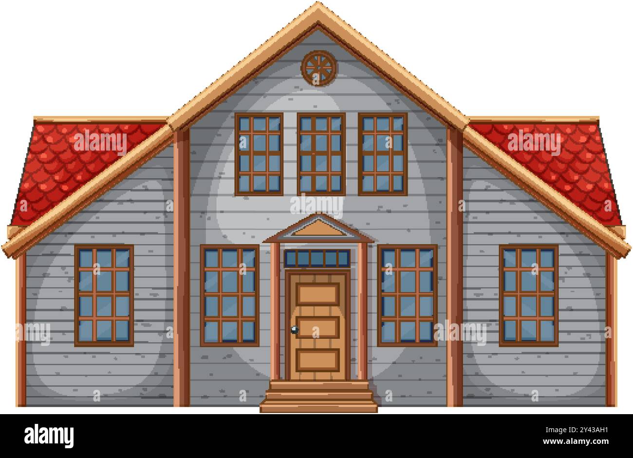 Illustration of a cozy, red-roofed home Stock Vector Image & Art - Alamy