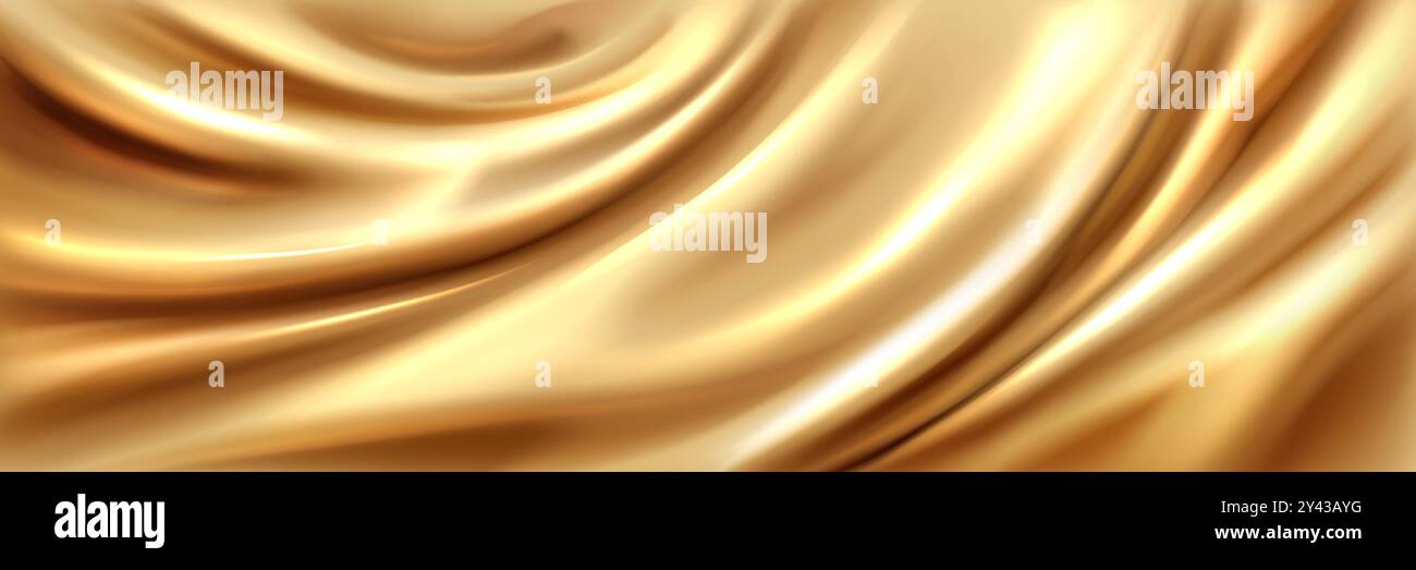 Liquid gold silk fabric. Golden cloth texture background. Abstract ...