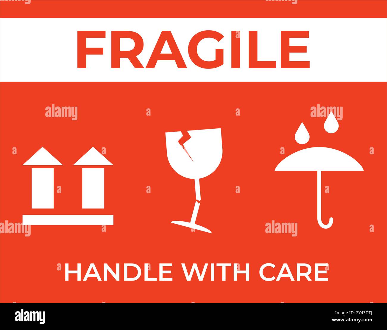 Fragile handle with care with pictogram brokenglass and arrowhead this ...