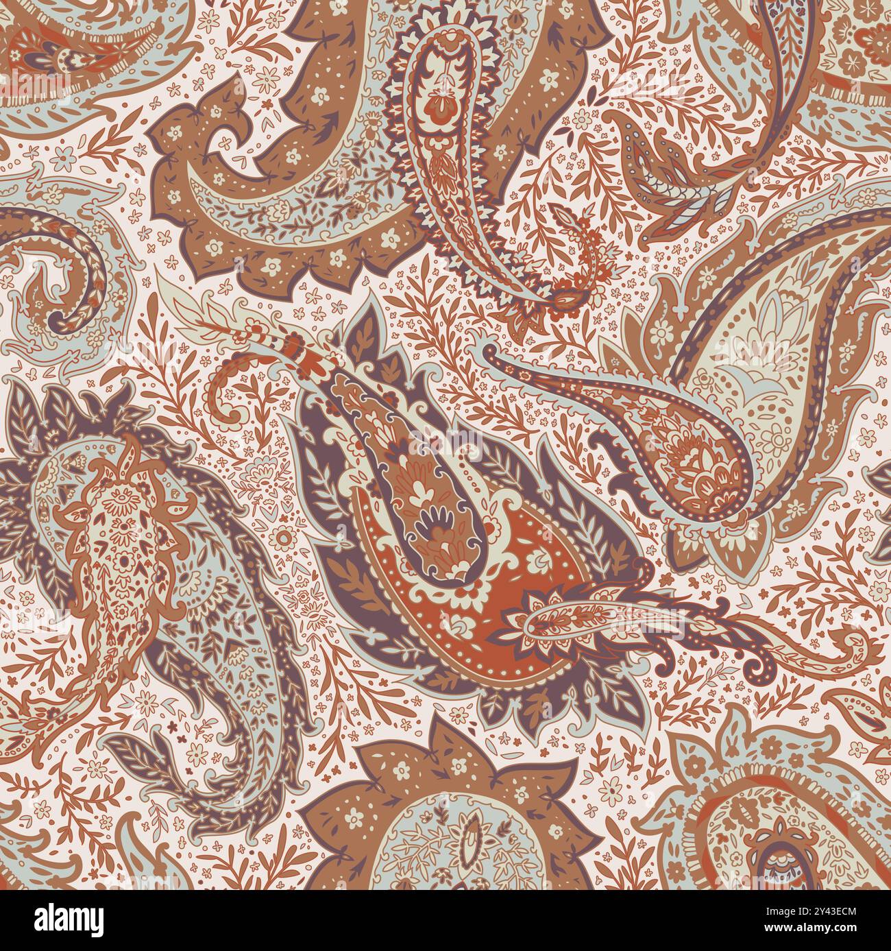 Vintage Paisley Floral Seamless Design Stock Vector Image & Art - Alamy