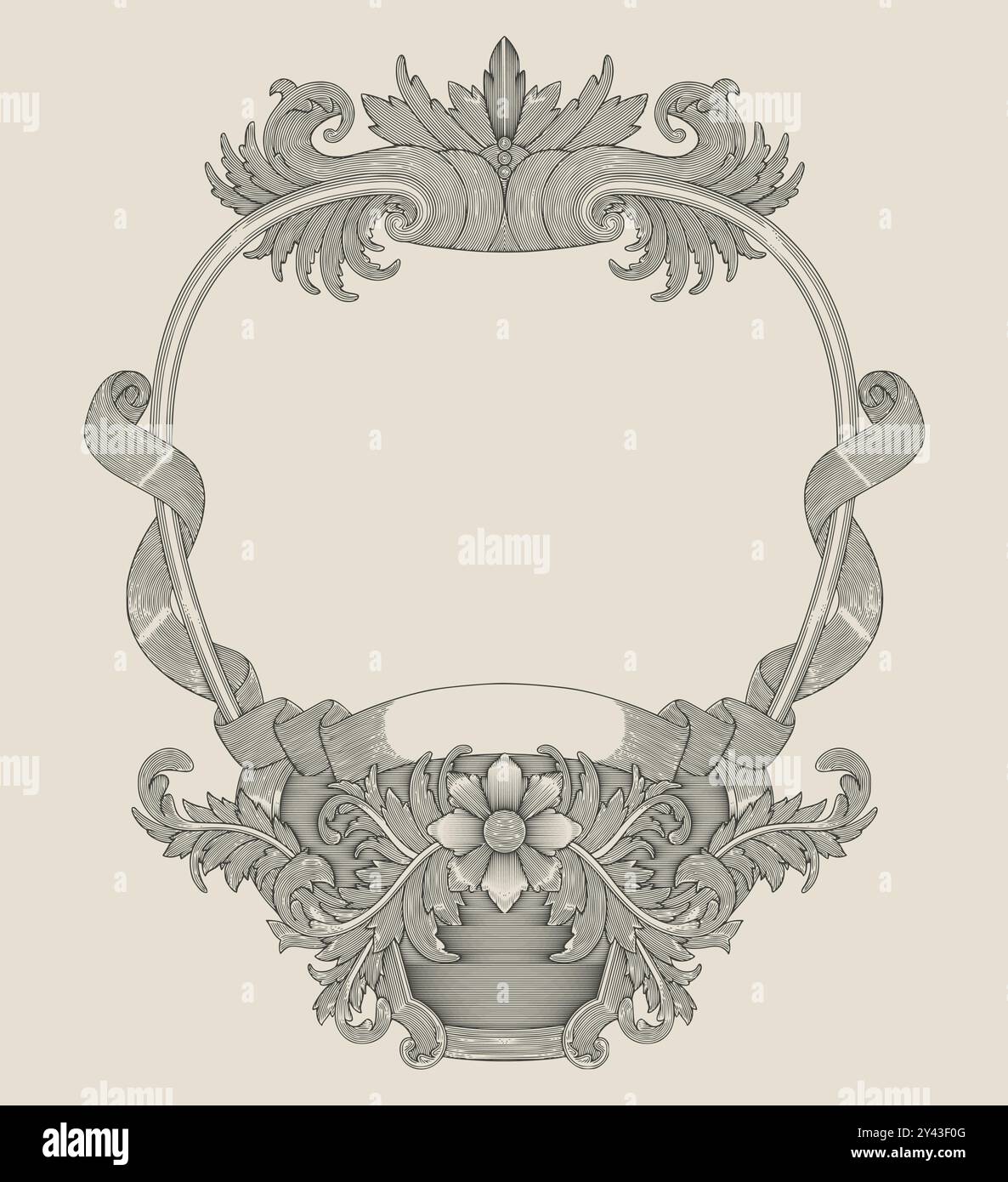 antique frame vintage engraving vector illustration Stock Vector Image ...