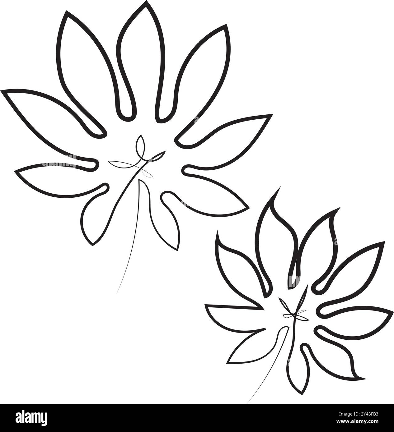 Line art leaves pattern Cut Out Stock Images & Pictures - Alamy
