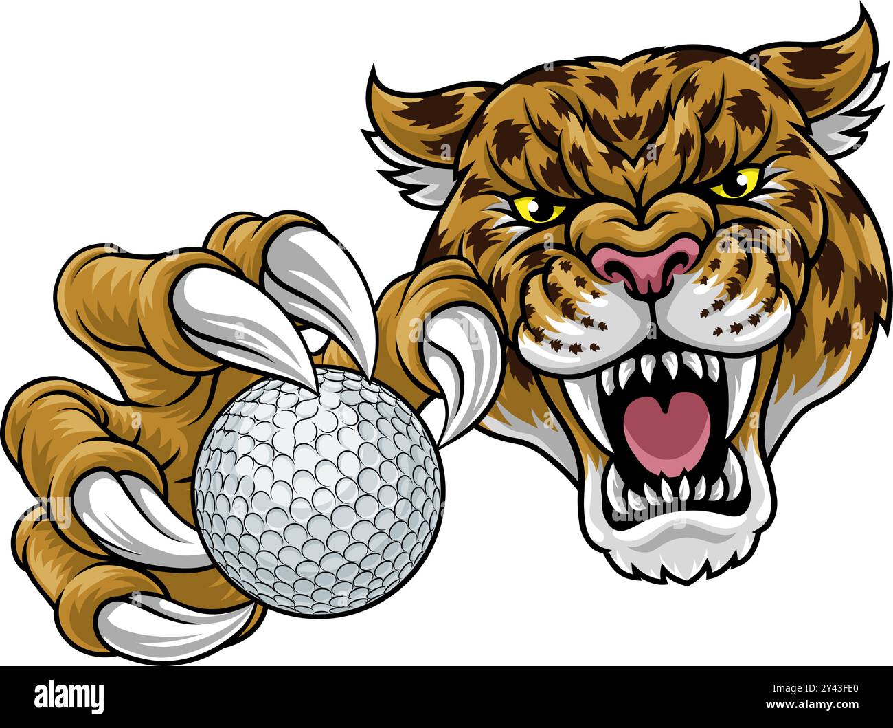 Jaguar Leopard Cheetah Panther Golf Ball Mascot Stock Vector Image ...