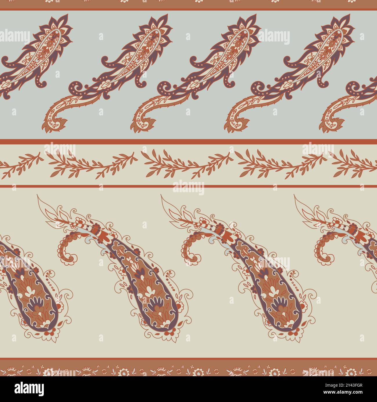 Paisley Floral Border Pattern vector Stock Vector Image & Art - Alamy