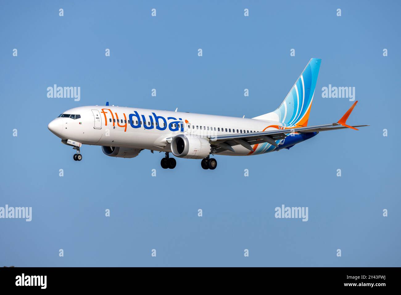 FlyDubai Boeing 737 MAX 8 (REG: A6-FQC) landing on a charter flight ...