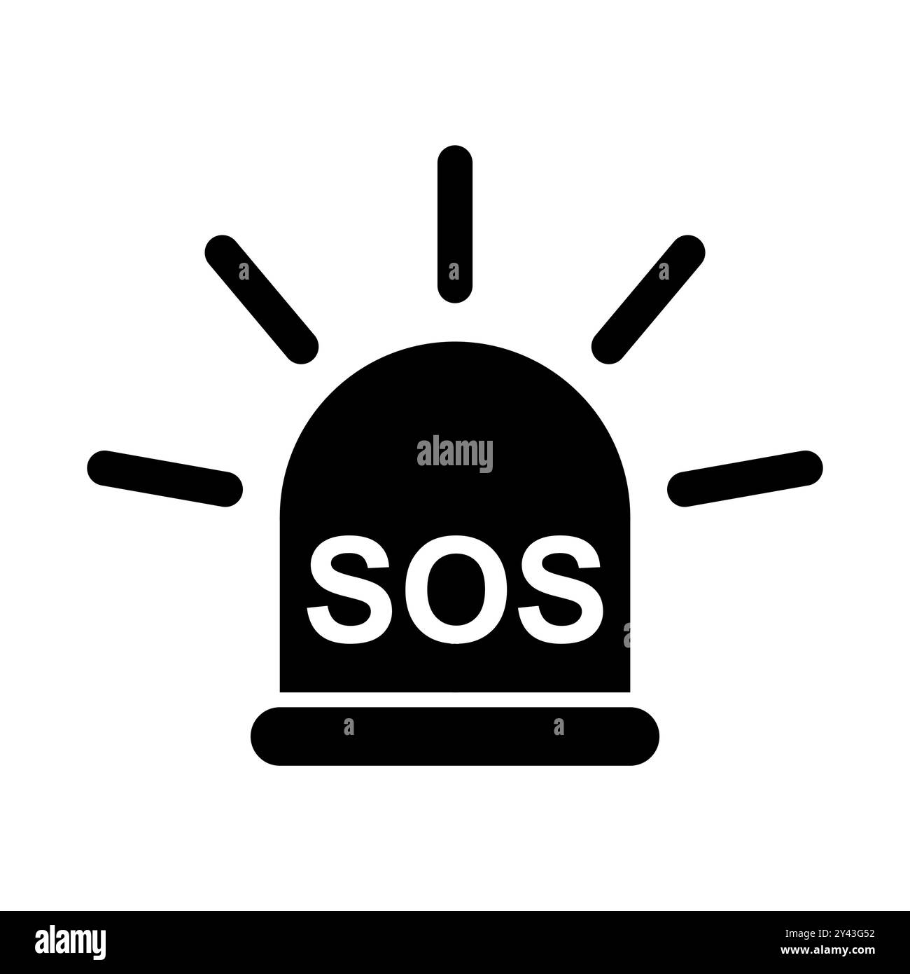 SOS help icon, safety support alert flat design, save vector ...