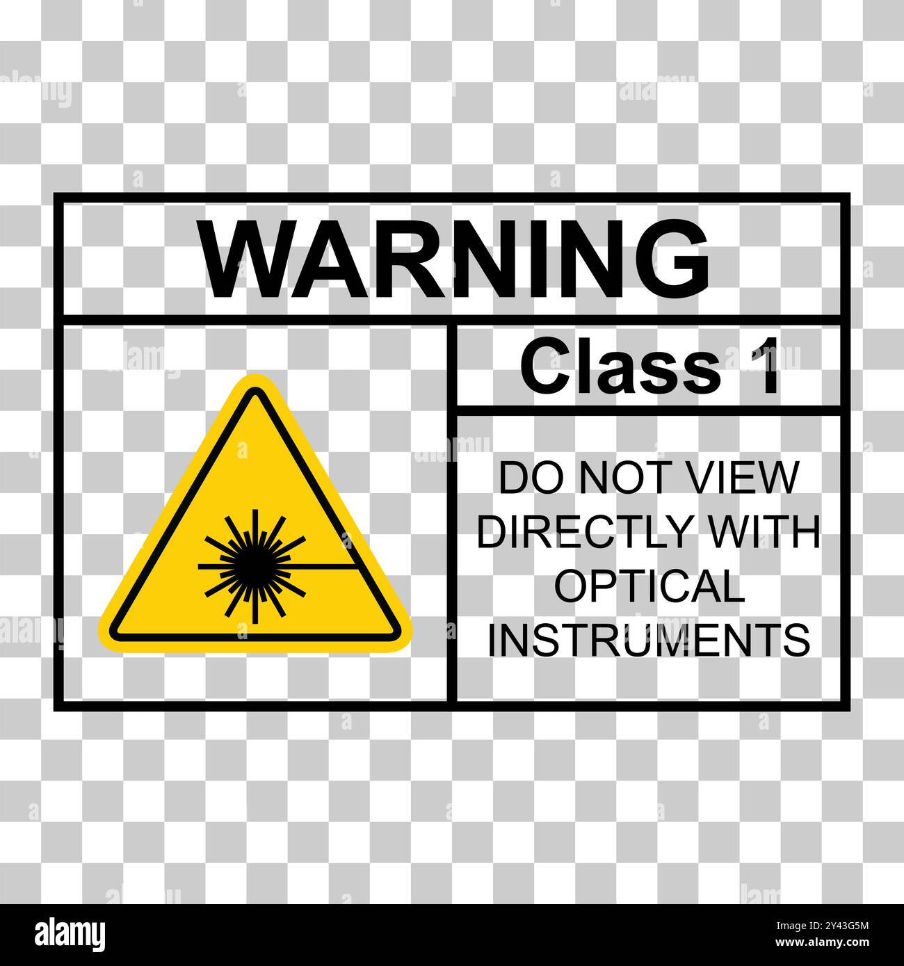 Laser radiation danger class 1 label icon, safety information symbol ...