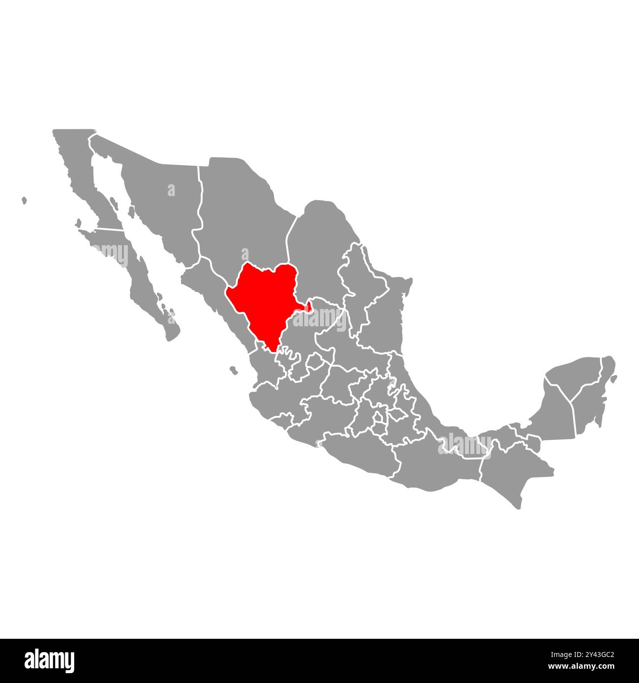 Durango of Mexico map shape, travel web concept icon vector ...