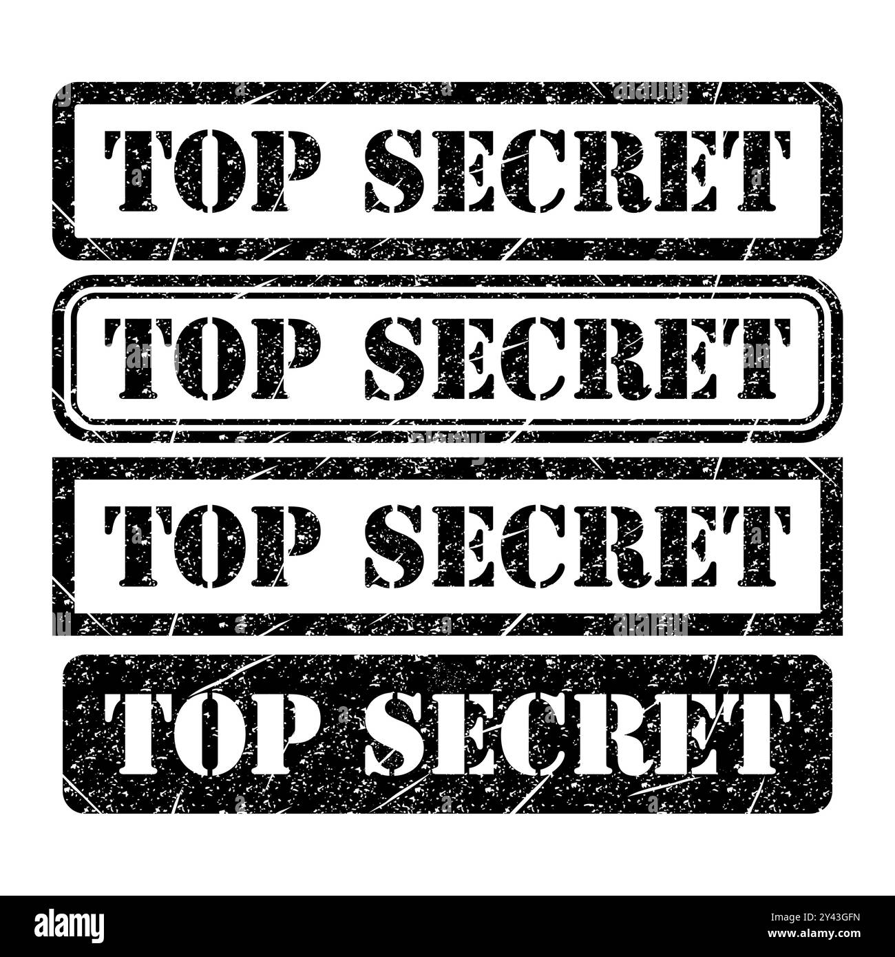 Set of Top secret stamp symbol, label sticker sign button, text banner ...