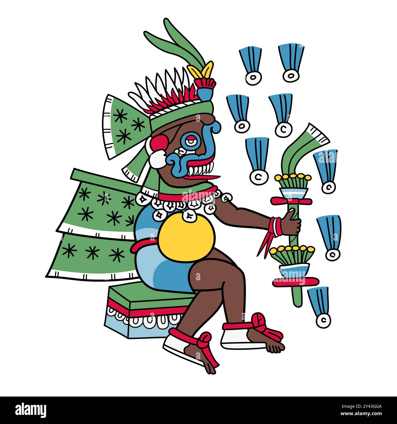 Tlaloc, Aztec god of lightning, rain and earthquakes, also a deity of ...